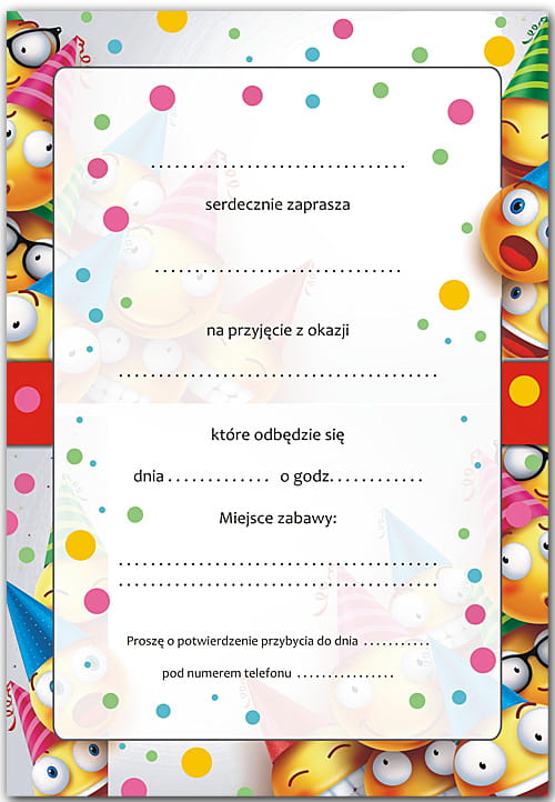 Zaproszenia Urodzinowe Dla Dzieci Emotki Party Zaproszenia pl Zaproszenia Urodzinowe Dla Dzieci Emotki Party Zaproszenia pl